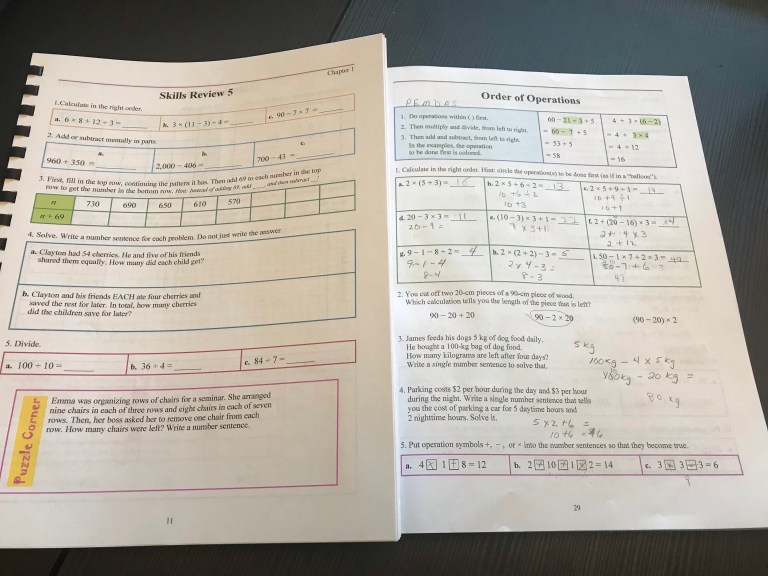 Math Mammoth Skills Review Workbook Grade 4 and 5th Grade Complete ...