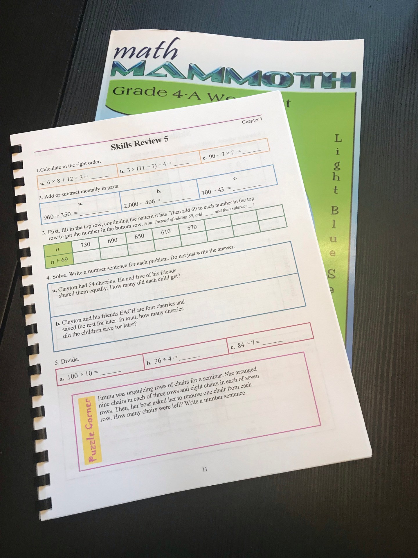 Math Mammoth Skills Review Workbook Grade 4 and 5th Grade Complete ...
